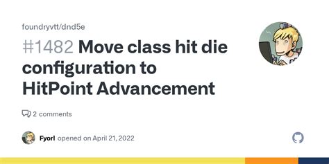 move class hit die configuration to hitpoint advancement · issue 1482