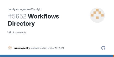 Workflows Directory · Issue #5652 · comfyanonymous/ComfyUI · GitHub