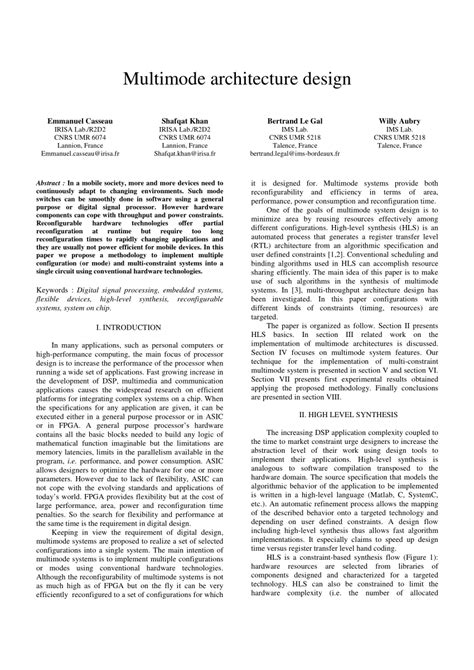 Pdf Multimode Architecture Design