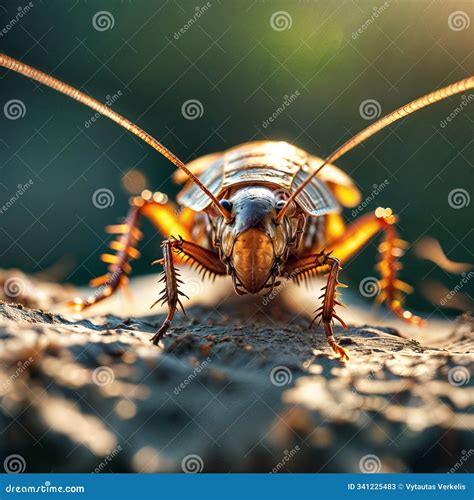 A Close Up Of A Cockroach Showcasing Its Detailed Features Royalty