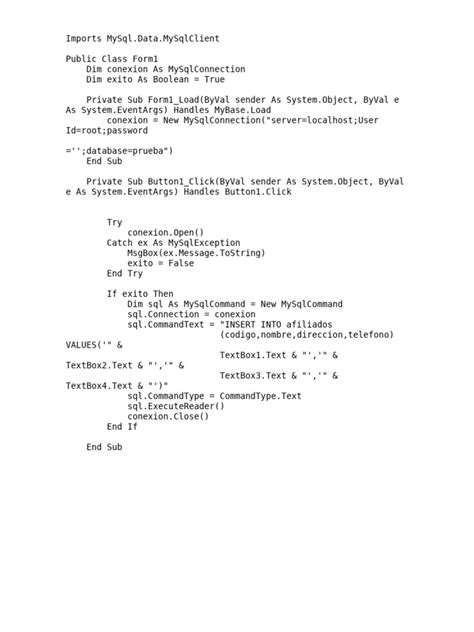Conexion Mysql Y Oracle Vb Pdf Boolean Data Type Data