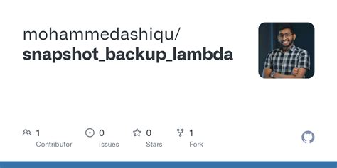 github mohammedashiqu snapshot backup lambda