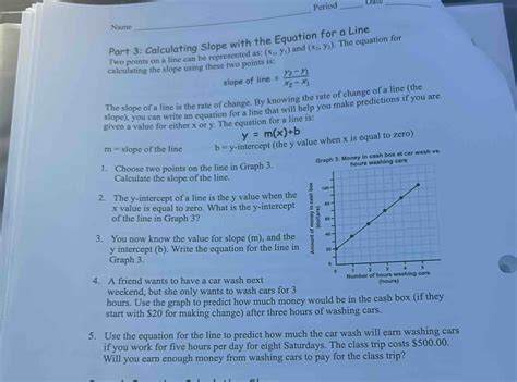 Solved Period Date Name Part 3 Calculating Slope With The
