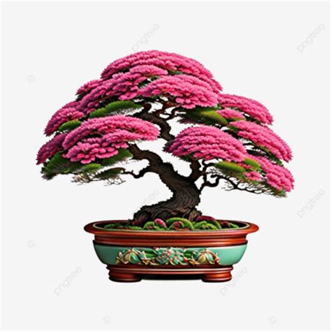 분홍색 꽃이 피는 일본 분재 나무 분재 나무 일본 분재 나무 분재 Png 일러스트 및 이미지 에 대한 무료 다운로드 Pngtree