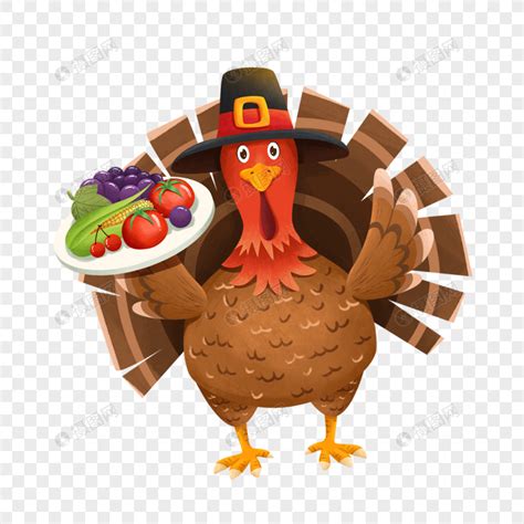 과일을 곁들인 칠면조 Png 일러스트 무료 다운로드 Lovepik