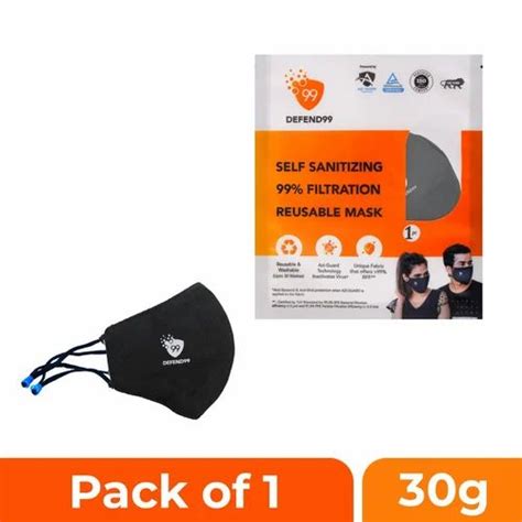 defend99 single color self sanitizing reusable washable face mask