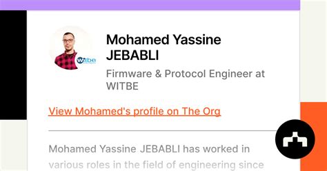 Mohamed Yassine Jebabli Firmware And Protocol Engineer At Witbe The Org