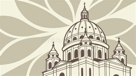 Grand Dome Building Architecture Historical Landmark Majestic Structure Vector Design