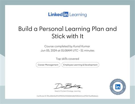 kunal kumar on linkedin certificate of completion