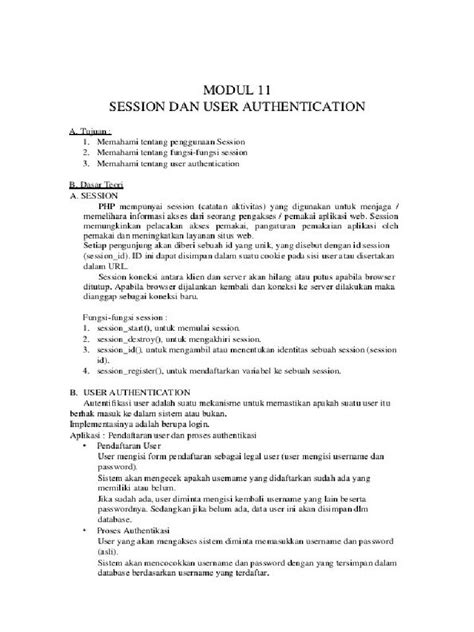 11 Php Session Dan User Authentication Pdf Karier And Perkembangan