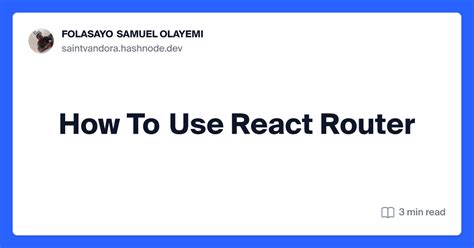 How To Use React Router