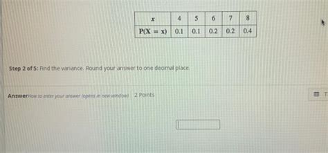 Solved X 4 5 6 6 7 8 Px X 01 01 02 02 04 Step 1 Of