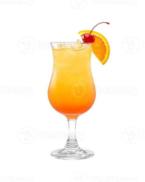 Sex On The Beach Cocktail With Orange Slice Garnish Transparent Isolated Background Mixology