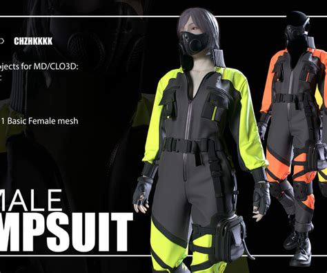 Artstation Female Jumpsuit Game Assets