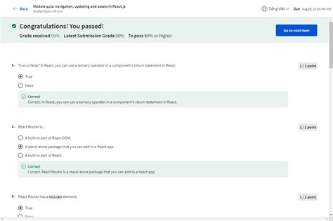 Module Quiz Navigation Updating And Assets In Reactjs