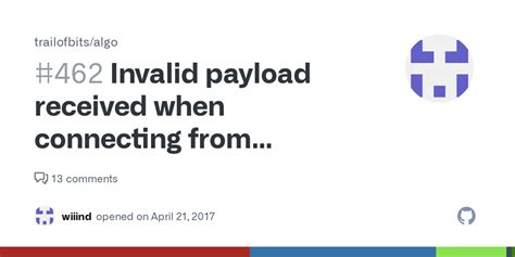 invalid payload received when connecting from windows 10 · issue 462