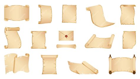 Premium Vector Vintage Papyrus Scroll Collection Ancient And Antique Scroll Collection Set Of