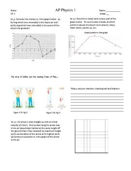 Kinematics In D Notes With Key By Springboard Physics TPT