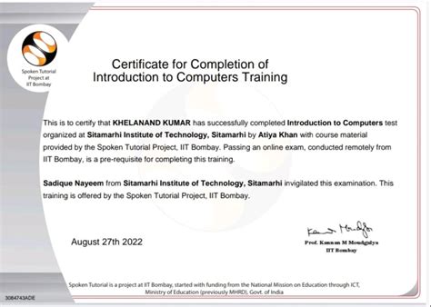 Khelanand Kumar On Linkedin Certificate For Completion Of Introduction