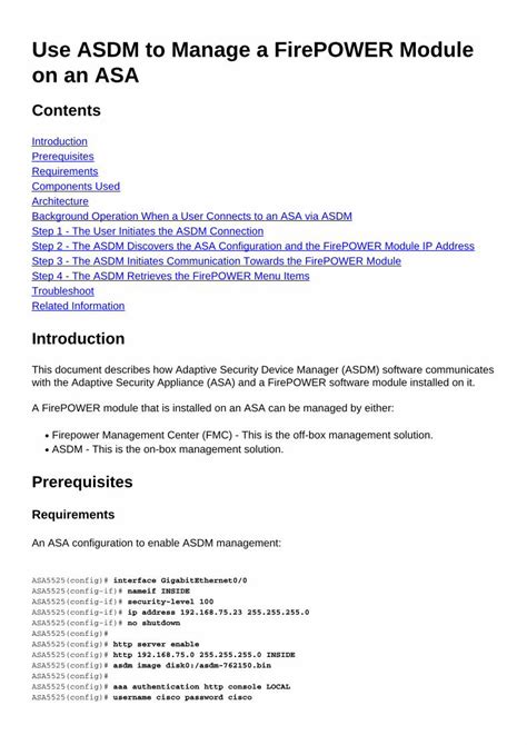 pdf use asdm to manage a firepower module on an asa this can be