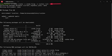 在 Linux 中使用 Conda 创建 Rust 虚拟环境