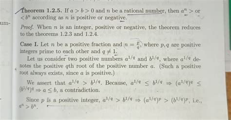 theorem 1 2 5 if a b 0 and n be a rational number then an or