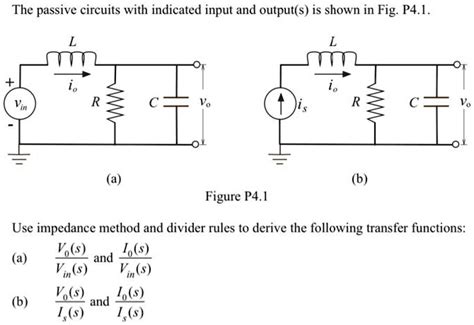 Solved The Passive Circuits With Indicated Input And Outputs Is