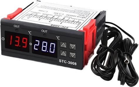 Stc 3008 Dual Digital Temperature Controller Two Relay Output Thermostat Heater With Probe 12v