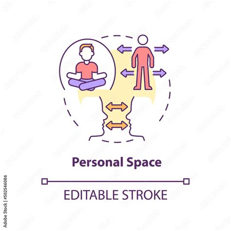 Personal Space Concept Icon Keep Distance Comfort Zone Social Etiquette Abstract Idea Thin