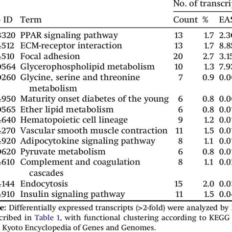 Functional Annotation Clustering By Gene Ontology Terms Download Table