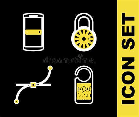 Set Line Safe Combination Lock Wheel Please Do Not Disturb Bezier Curve And Mobile And