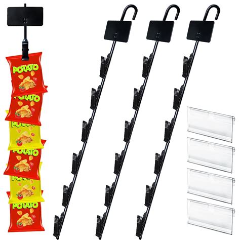 Hanging Merchandise Strips With Hooks Chip Display Rack Stands Potato