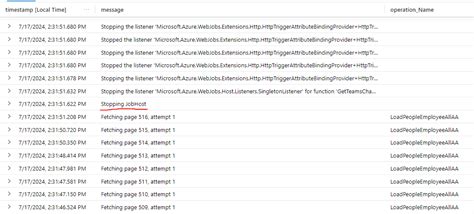 azure function doesn t complete due to stopping jobhost microsoft qanda