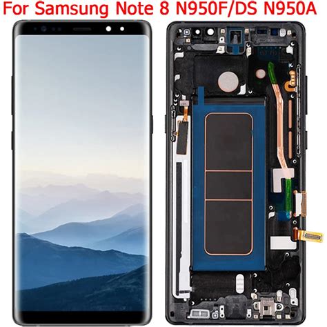 삼성 갤럭시 노트 8 용 오리지널 Lcd 디스플레이 스크린 프레임 포함 Sm N950a N950f N950u 디스플레이 Lcd 터치 스크린 어셈블리 63 인치
