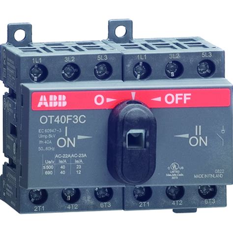 Рубильник ABB OT16F3C, реверсивный, 3п, с рукояткой, DIN/винт ...