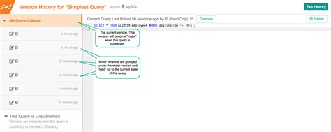 Saving Queries And Types Of Query Versions — Alation User Guide