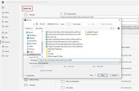 5 ways to save one sheet as a pdf in microsoft excel how to excel