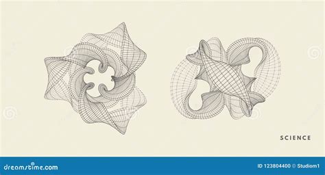 Molecular Grid 3d Technology Style With Particle Vector Illustration