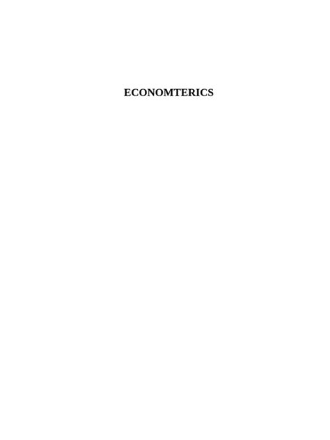 Econometrics Pdf Econometrics Ordinary Least Squares