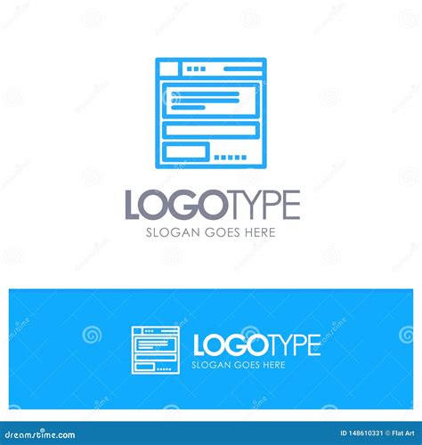 File Browser Computing Code Blue Logo Line Style Stock Vector Illustration Of Programming