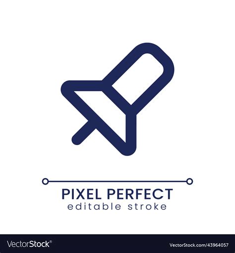 Pin Pixel Perfect Linear Ui Icon Royalty Free Vector Image