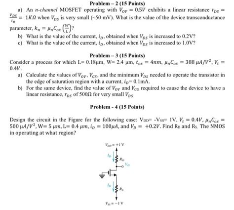 Solved Problem - 2 (15 Points) a) An n-channel MOSFET | Chegg.com