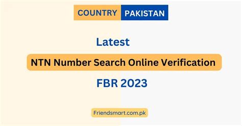 Ntn Number Search Online Verification Fbr 2023 Application And Registration Form