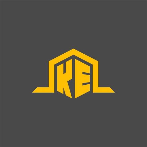 Ke Monogram Initial Logo With Hexagon Style Design 11647064 Vector Art