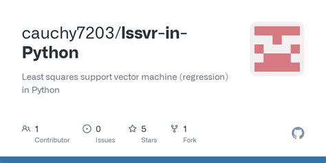 Github Cauchy Lssvr In Python Least Squares Support Vector Machine Regression In Python