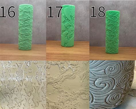 Nature Texture Rollers 3demon Pottery Texture Roller Etsy