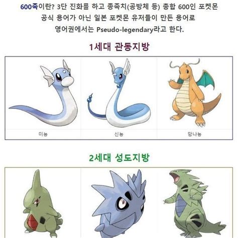 포켓몬스터 세대별 600족 포켓몬 정리 포켓몬 포켓몬 포켓몬 포켓몬스터