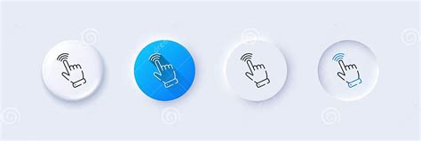 Hand Cursor Line Icon Click Action Sign Line Icons Vector Stock Illustration Illustration