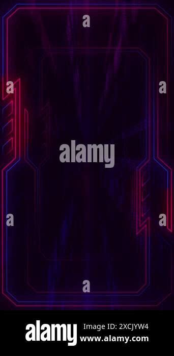 Vertical Video Glowing Neon Colored Blue And Pink Grid Network Of