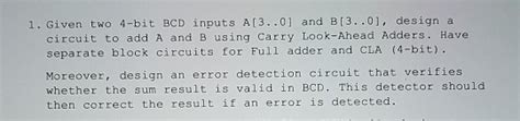 Solved Given Two Bit BCD Inputs A And B Chegg